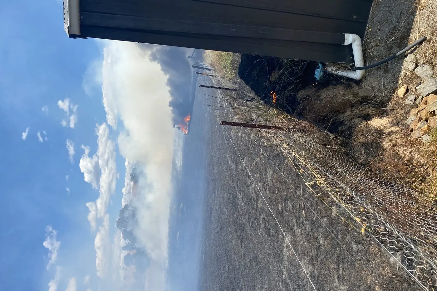 Tractor fire takes off in Mansfield